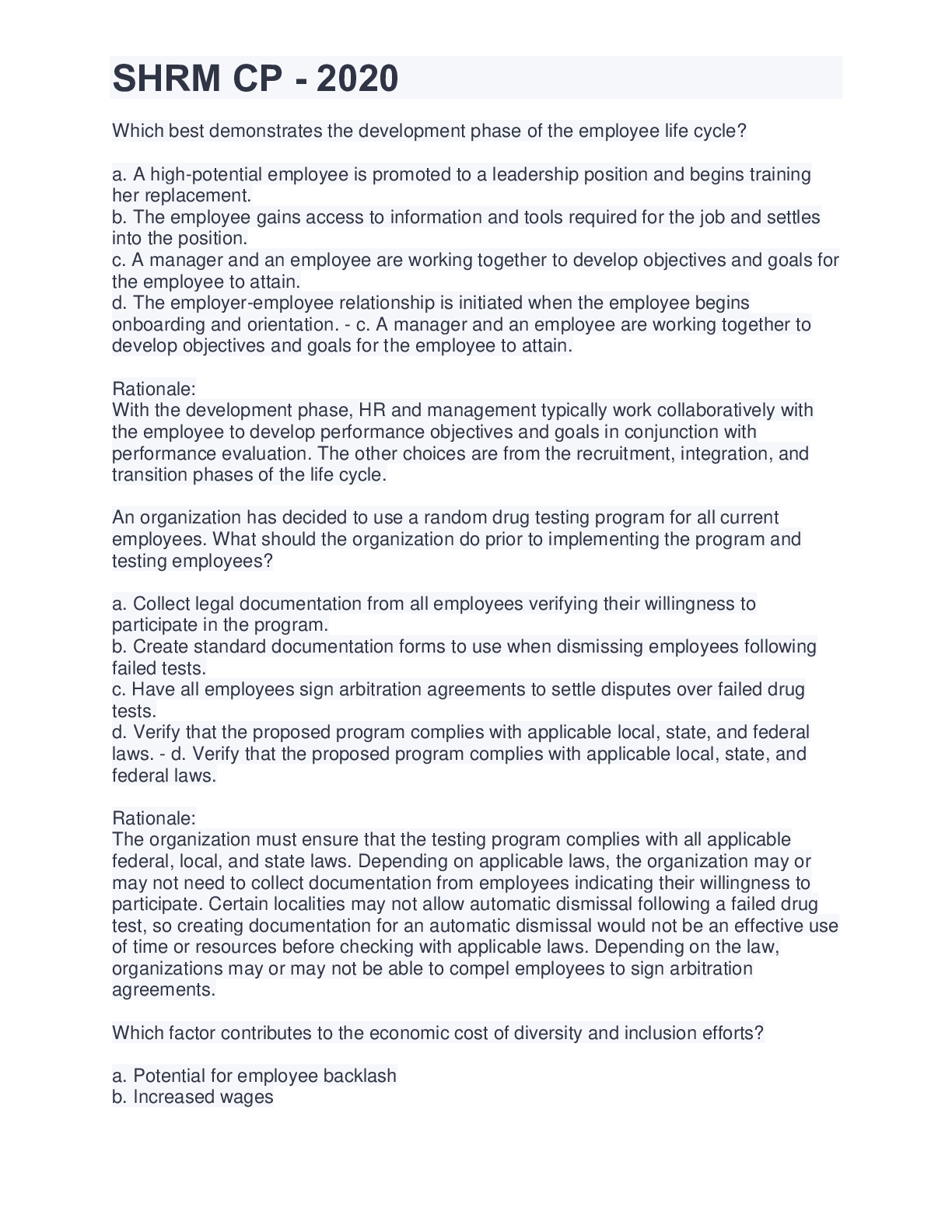 SHRM CP - 2020 - Scholarfriends